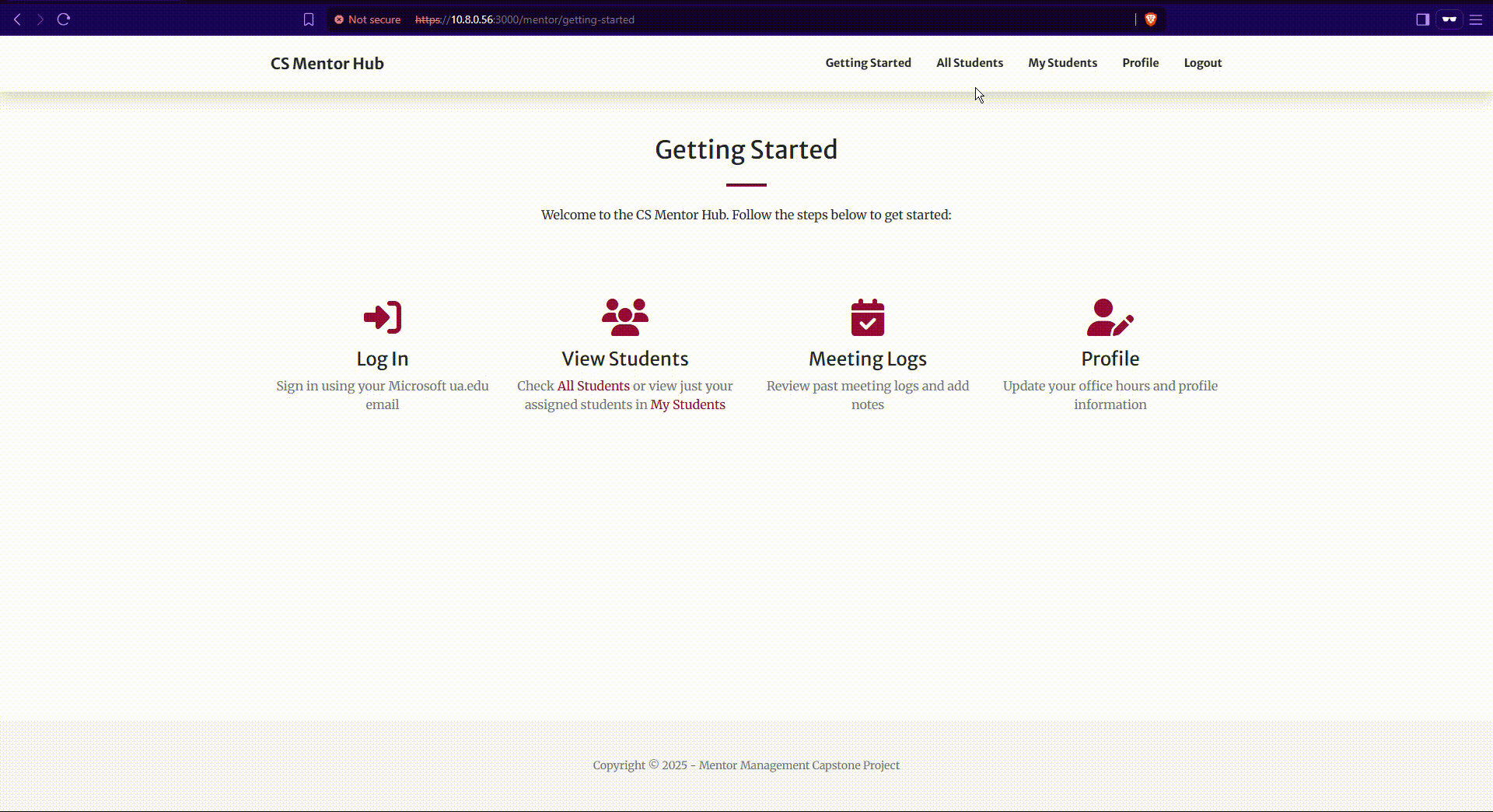 Mentor Management System Project Website